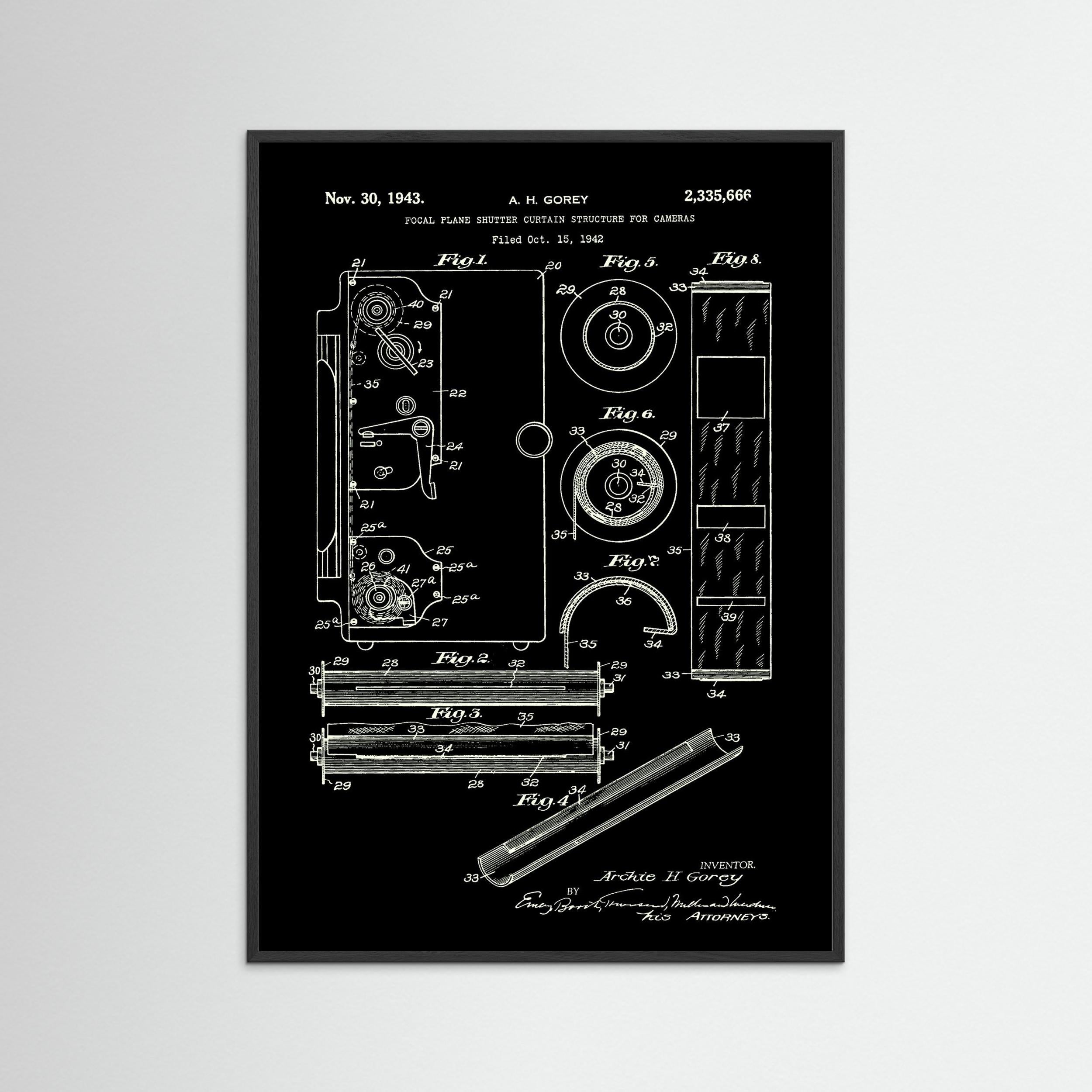 Graflex Focal Plane Shutter Patent Drawing – Large Format Camera Print ...